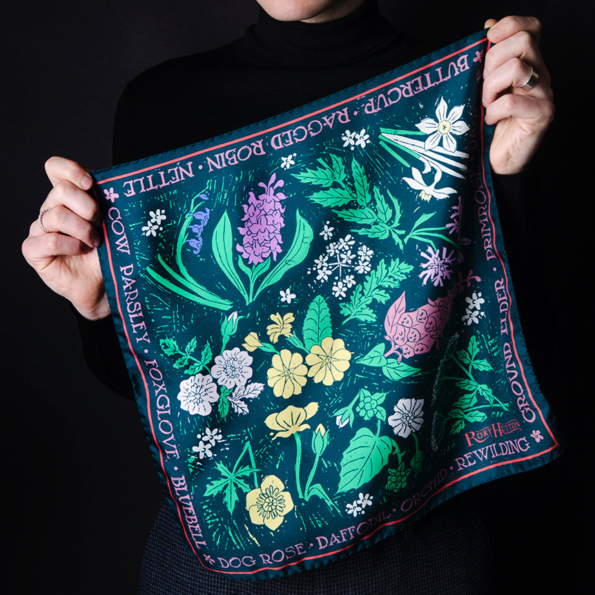 Rewilding Blooms Silk Scarf | Garden-Inspired Fashion Accessory – Rory ...